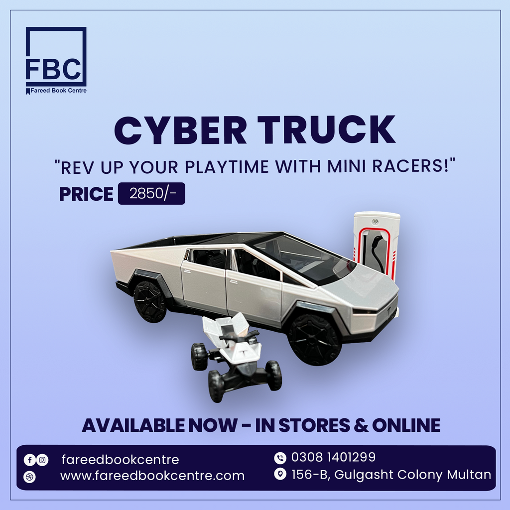 Tesla Cyber Truck Toy Car with Racer bike – Fareed Book Centre
